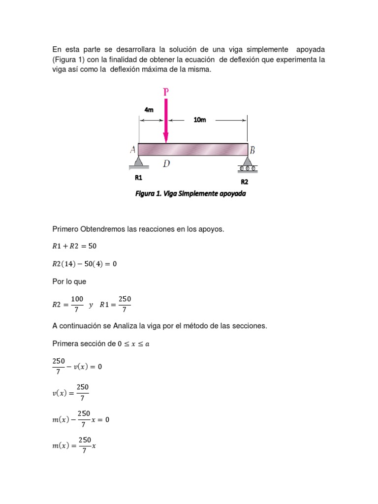 Viga Simplemente Apoyada | PDF | Análisis matemático | Enseñanza de ...