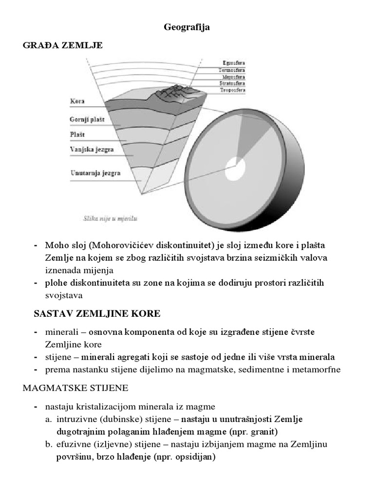 Geografija Građa Zemlje | PDF