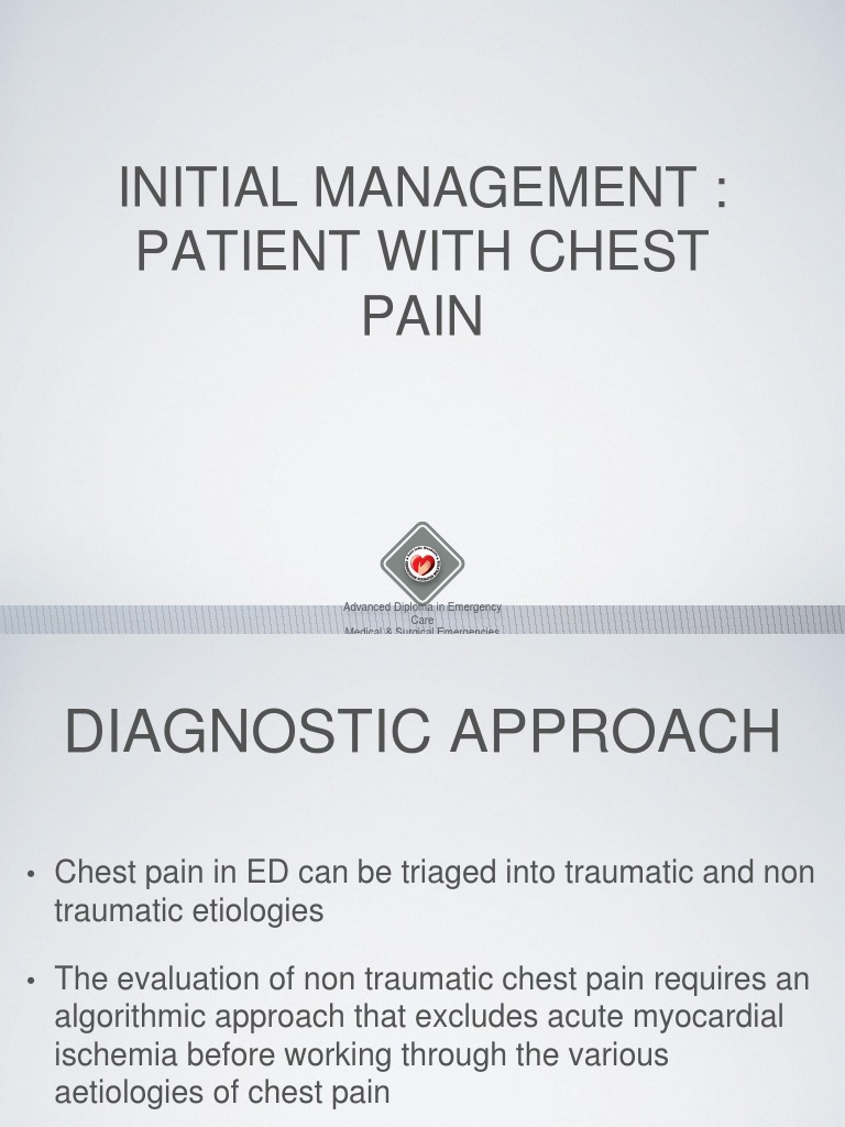 Initial Management Chest Pain1 | PDF | Health Sciences | Clinical Medicine