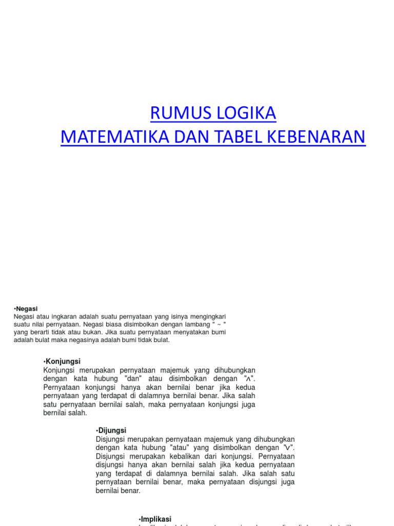 Rumus Logika | PDF