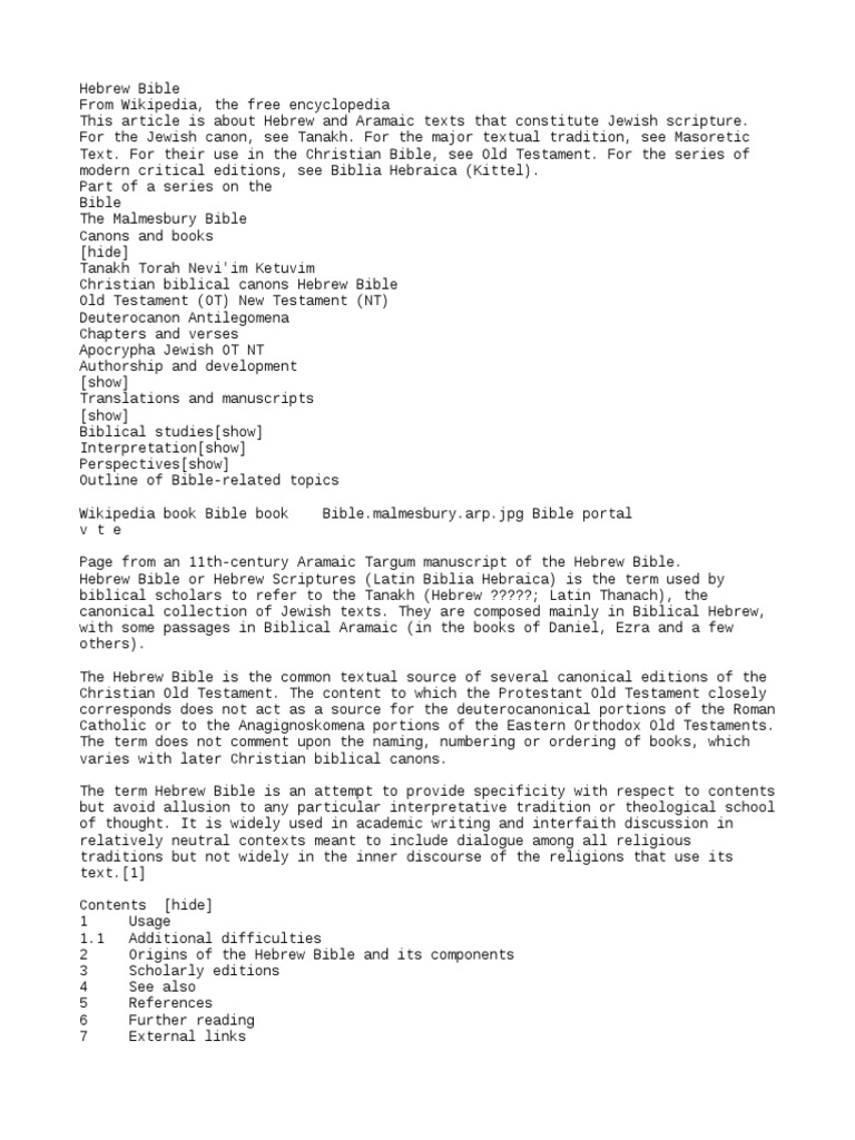 Hebrew Bible | PDF | Hebrew Bible | Christian Bible