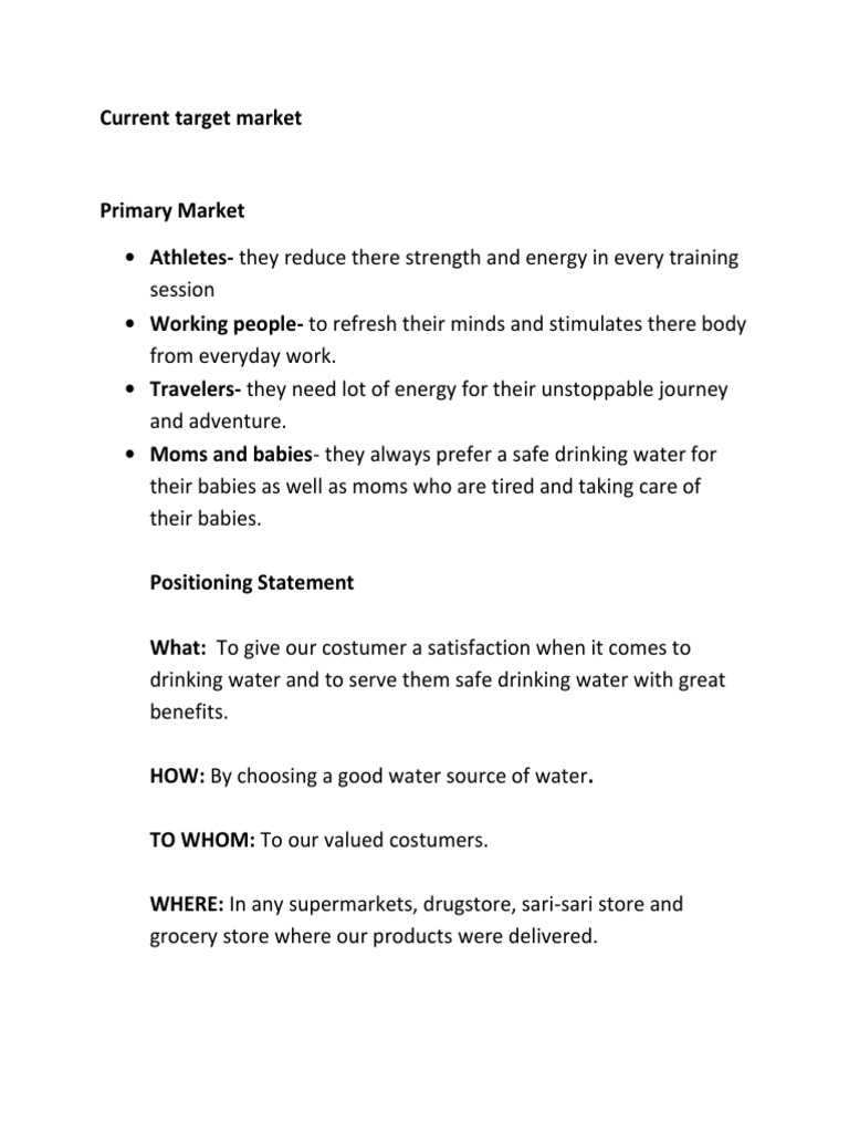 Current Target Market | PDF