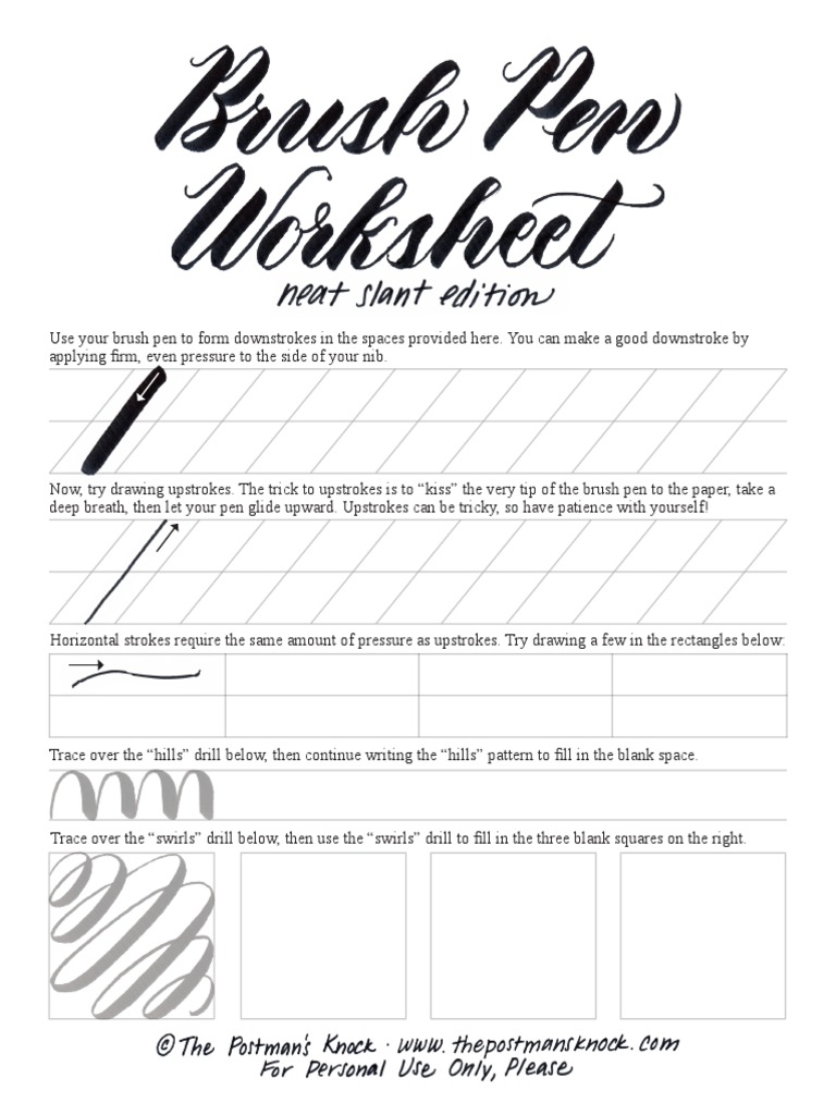 Brush Pen Calligraphy Practice Guide | PDF