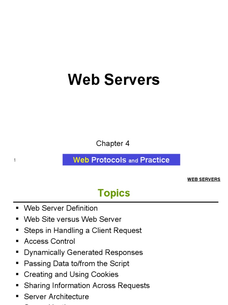 Web Servers Ppt206 | PDF | Web Server | Internet & Web