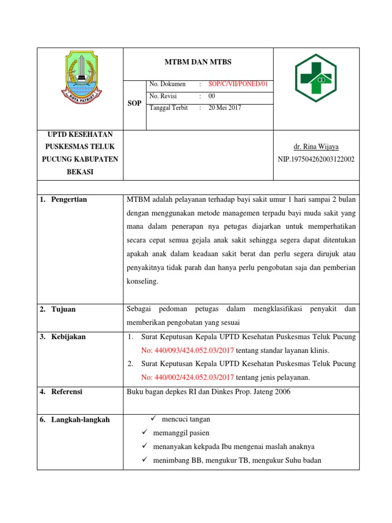 Sop MTBM Dan Mtbs | PDF