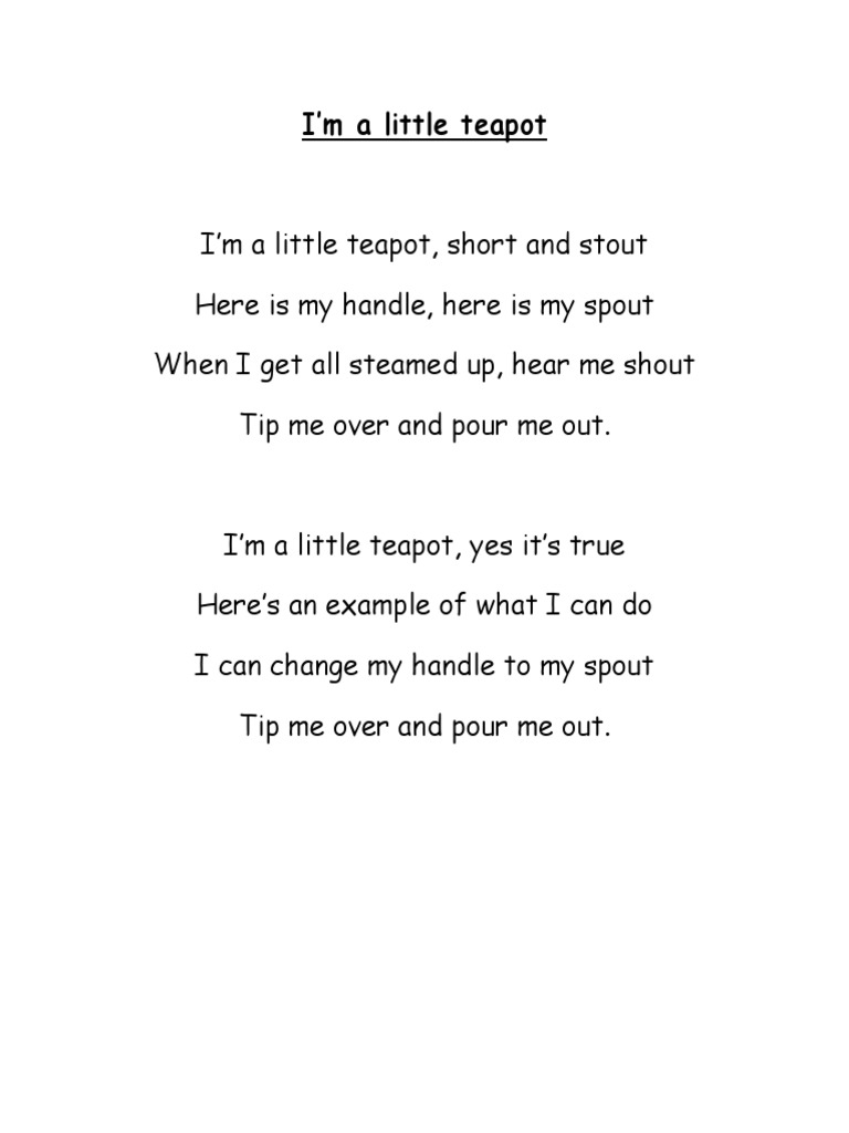 I'm A Little Teapot | PDF