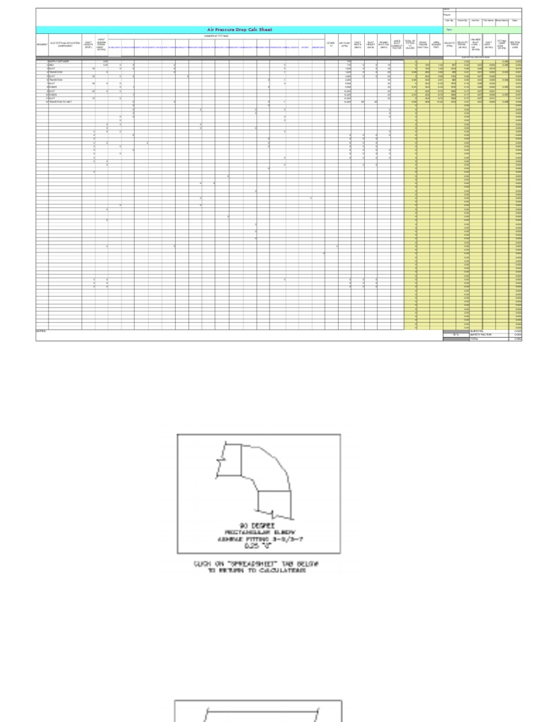 SP Loss Worksheet | PDF | Duct (Flow) | Home Appliance