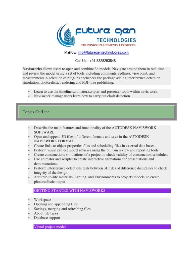 Navis Works Training in Hyderabad | PDF | 3 D Computer Graphics ...