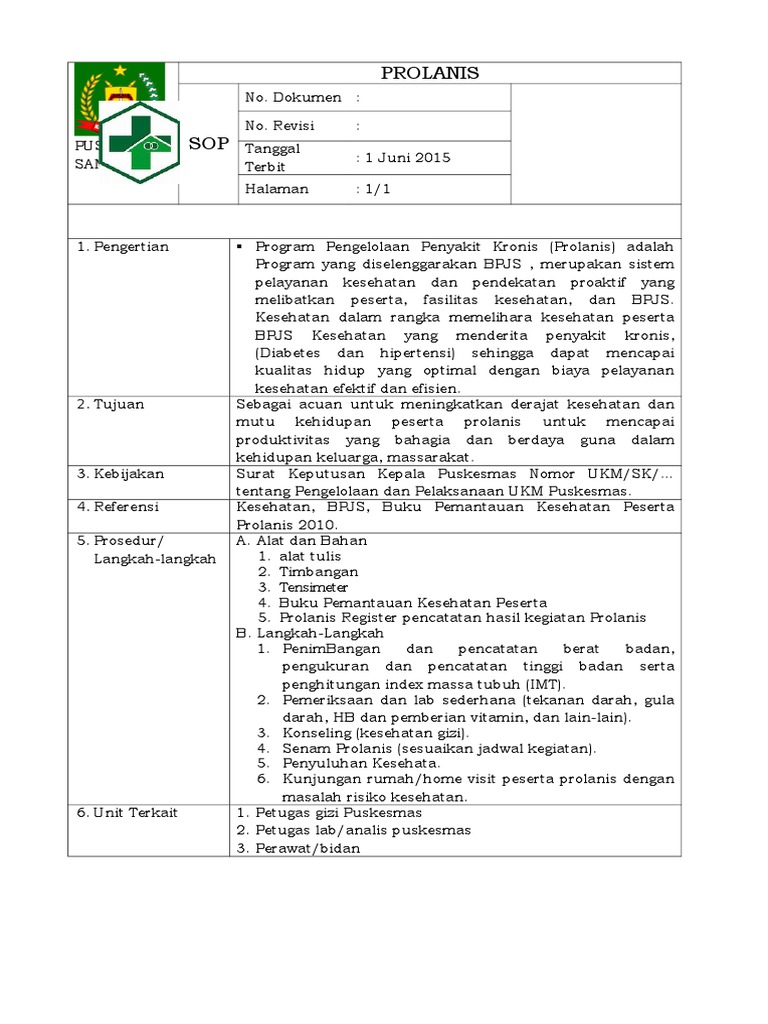 SOP Prolanis | PDF