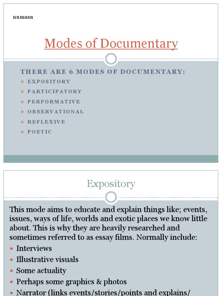 Modes of Documentary | PDF | Documentary Film | Filmmaking