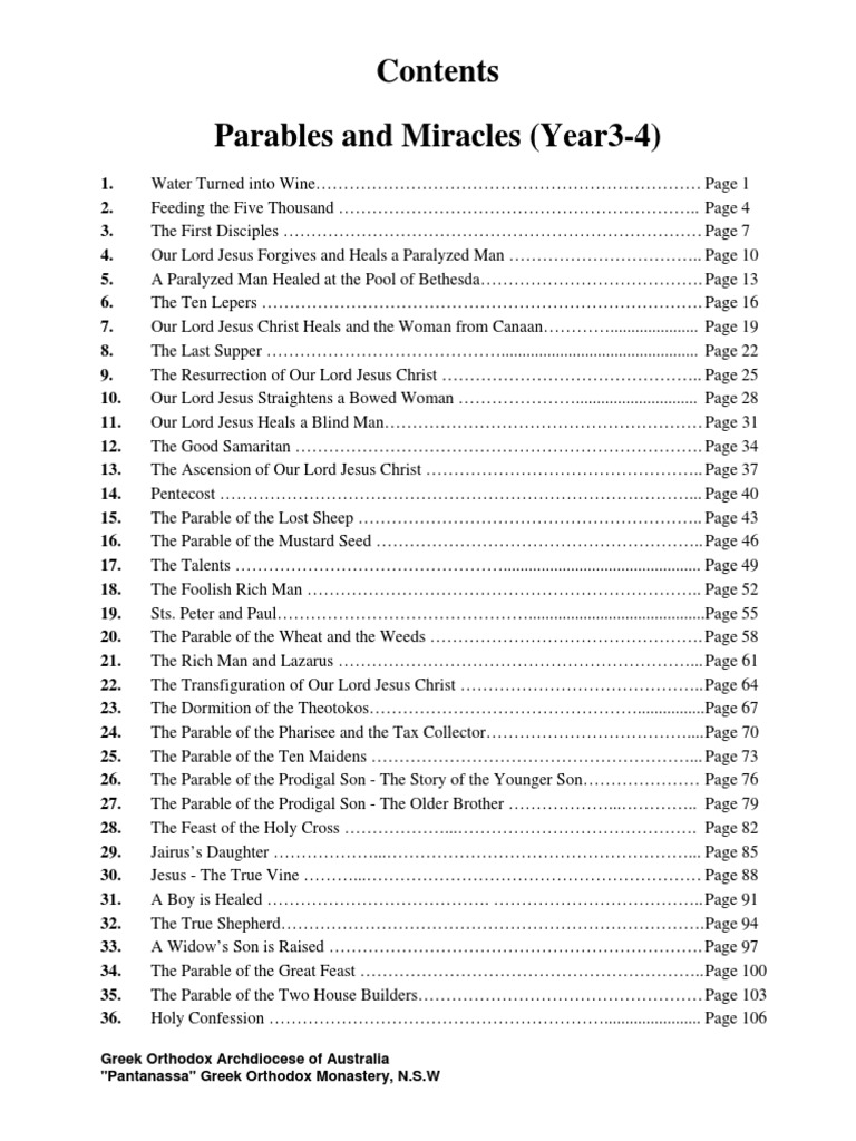 Parables and Miracles Yr3 4 Water Into Wine | PDF | Parables Of Jesus ...