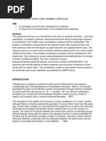 CMY 285 Experiment 3 - U20518073 | PDF | Coordination Complex ...