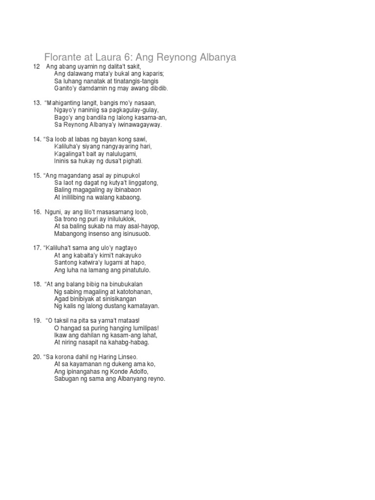 Florante at Laura 6 | PDF