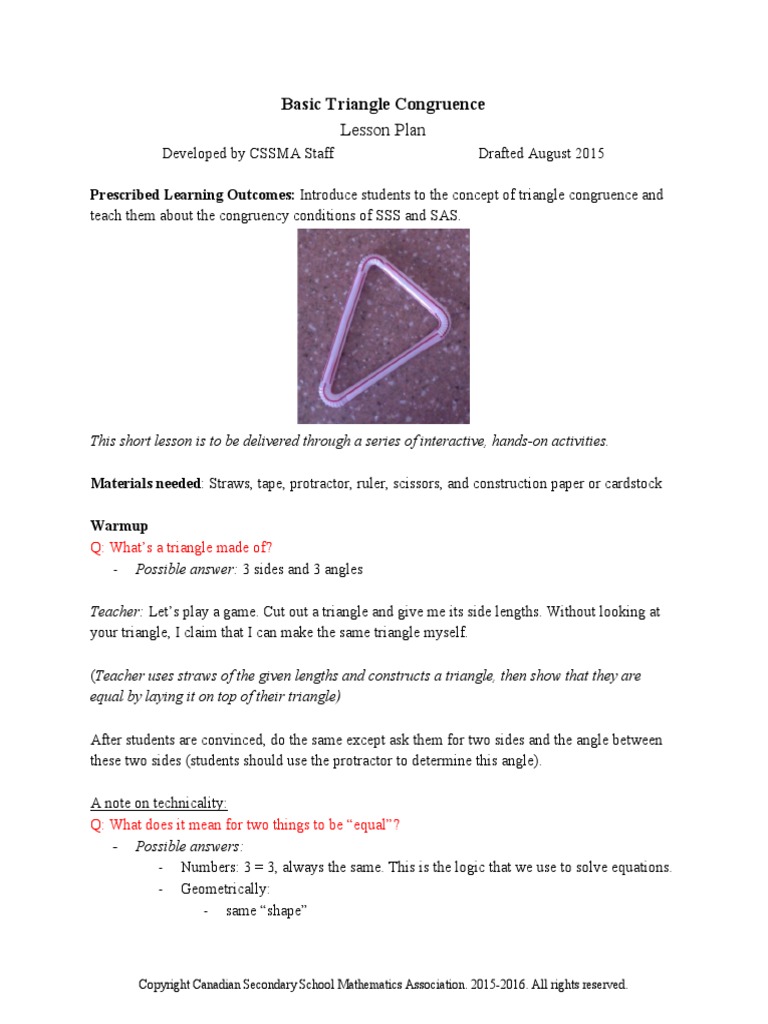 Basic Triangle Congruence | PDF | Triangle | Geometry