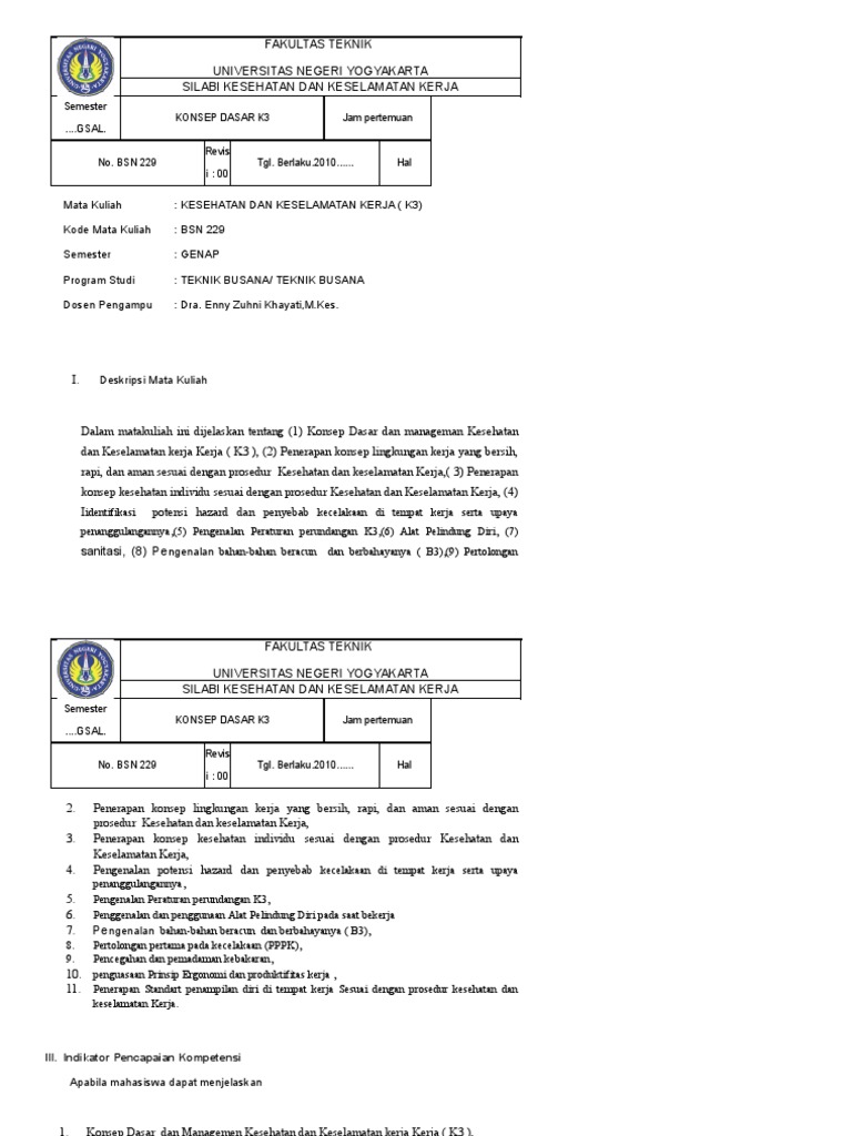 1.silabus K3 PDF | PDF