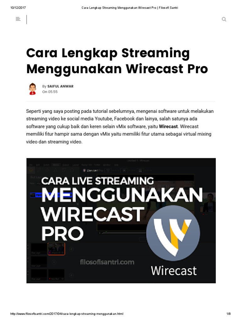 Cara Lengkap Streaming Menggunakan Wirecast Pro | PDF
