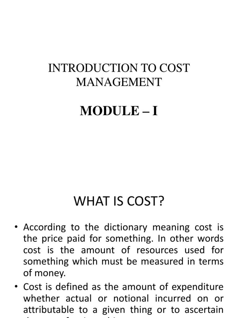 Introduction To Cost Management | PDF | Cost Accounting | Cost