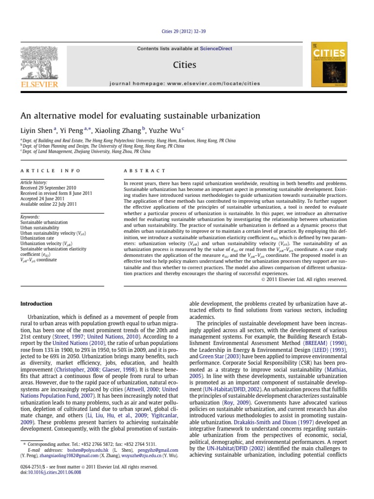 Evaluating Sustainable Urbanization Models | PDF | Urbanization ...