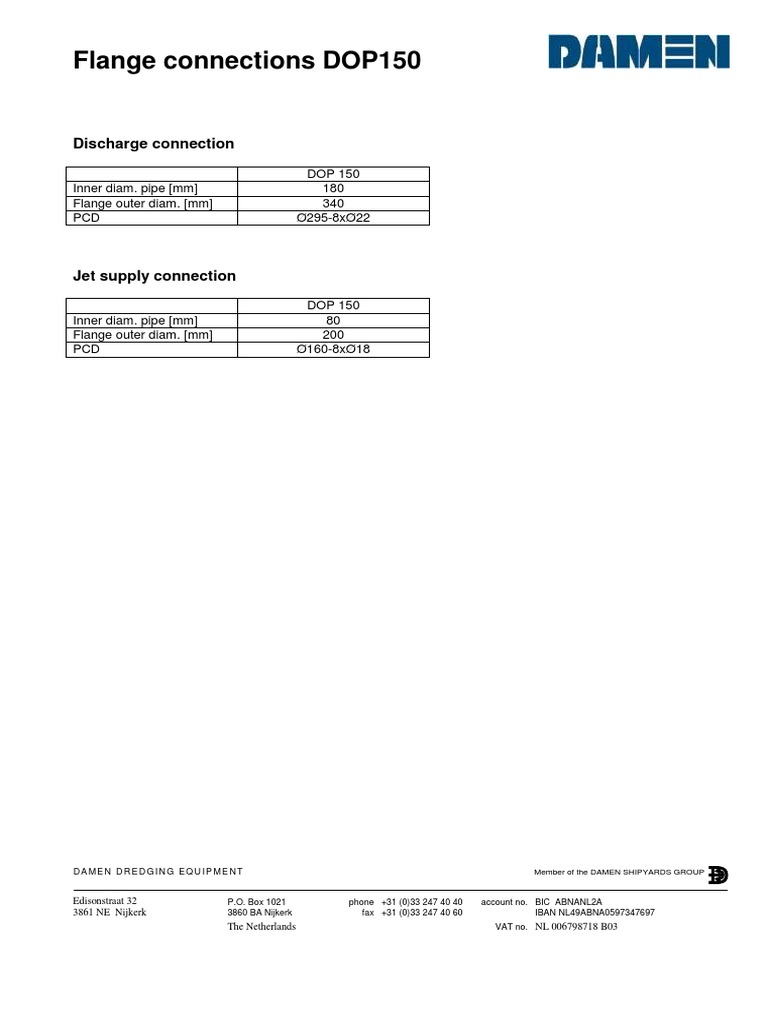 Flange Connections DOP Dredge Pump 150 | PDF