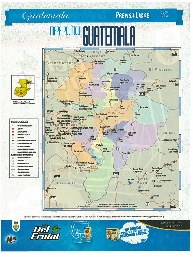 Mapa Politico Guatemala Departamento | PDF