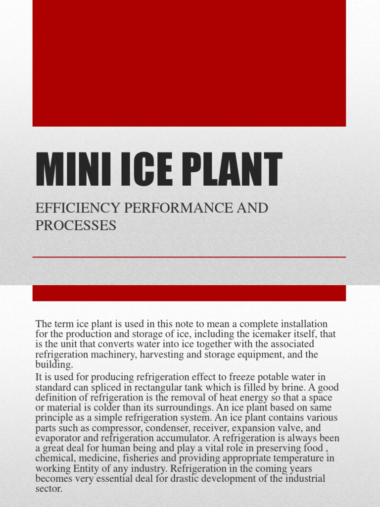 Mini Ice Plant Report | PDF | Ice | Heat Exchanger