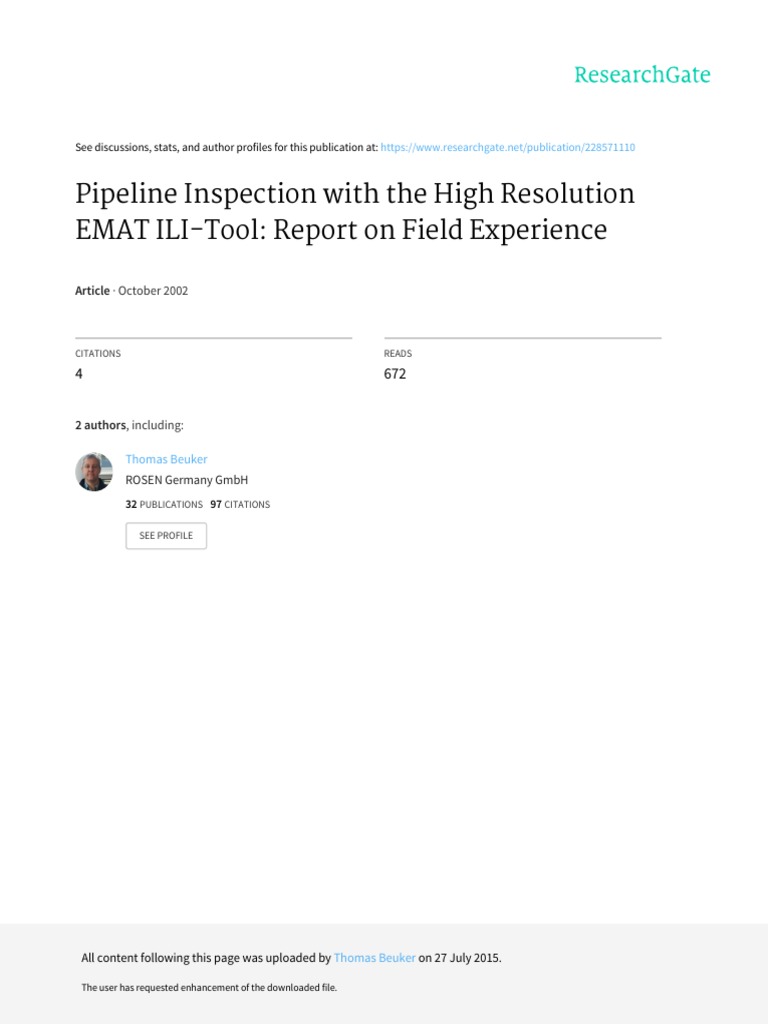 Pipeline Inspection With The High Resolution EMAT | PDF | Normal Mode ...