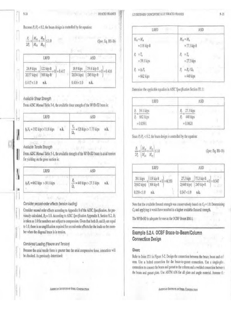AISC SDM-OCBF Connection Example | PDF