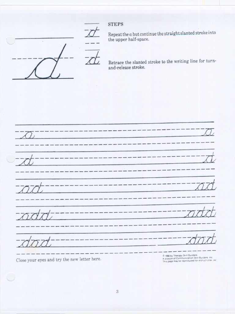 Cursive Writing D | PDF