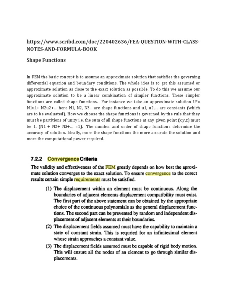 FEM Basic Data | PDF