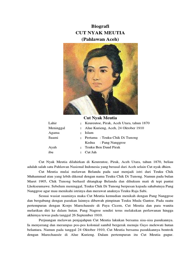 Biografi Cut Nyak Mutia