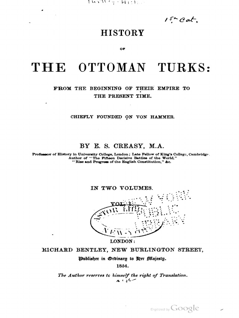 History of The Ottoman Turks | PDF | Ottoman Empire | Armed Conflict