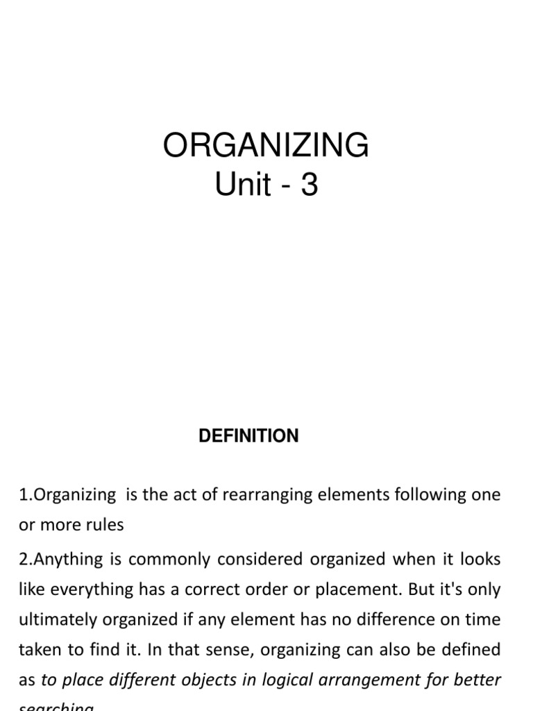 Unit 3 Organizing | PDF | Decentralization | Organizational Structure