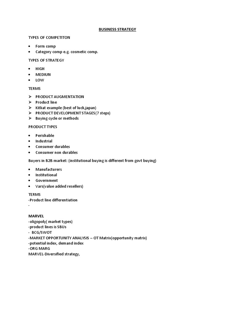 Business Strategy Overview and Analysis | PDF