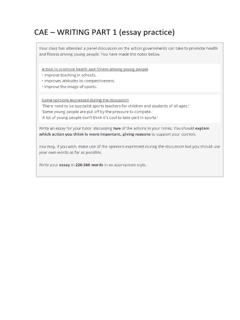 Cae Essay Exercise | PDF