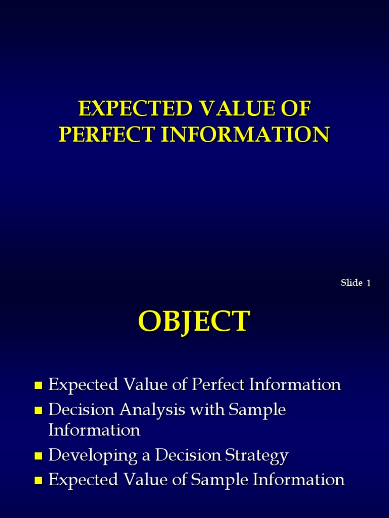 EVPI | PDF | Expected Value | Probability