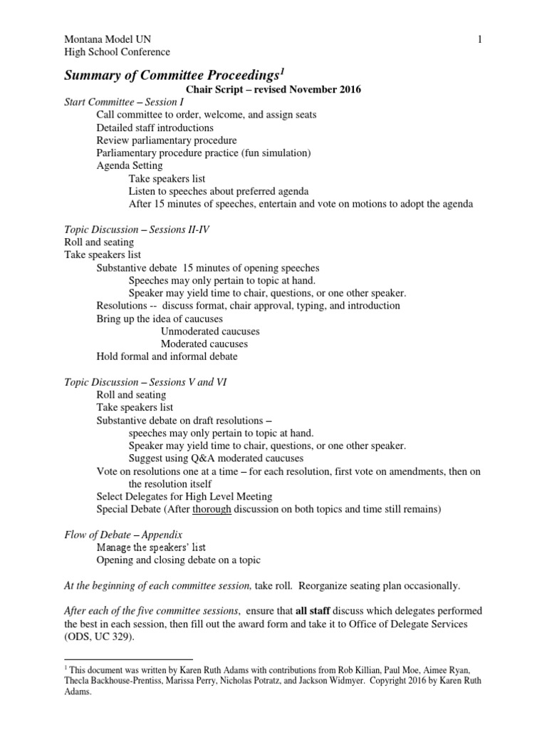 Chair Script.docx | Meetings | Political Law