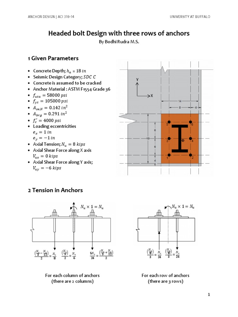 Headed Bolt Anchor Design PDF | PDF | Strength Of Materials | Solid ...