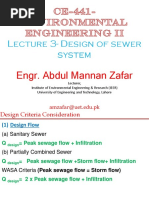 2lecture Wastewater Flow Rates | PDF | Sewage Treatment | Sanitary Sewer