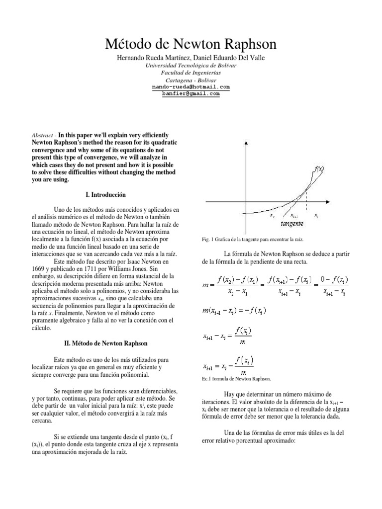 Método de Newton Raphson | PDF | Matemáticas Aplicadas | Análisis