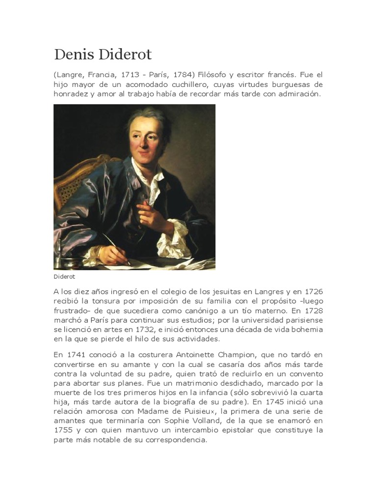 Denis Diderot | PDF | Science | Ciencia filosófica