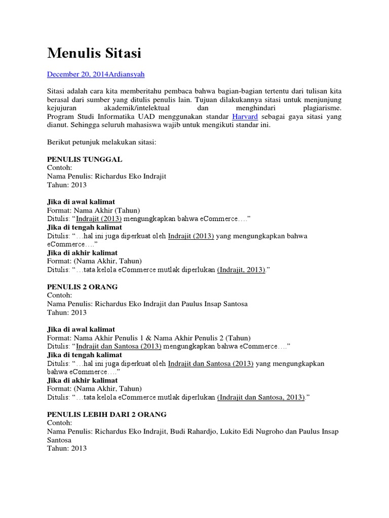 Menulis Sitasi | PDF