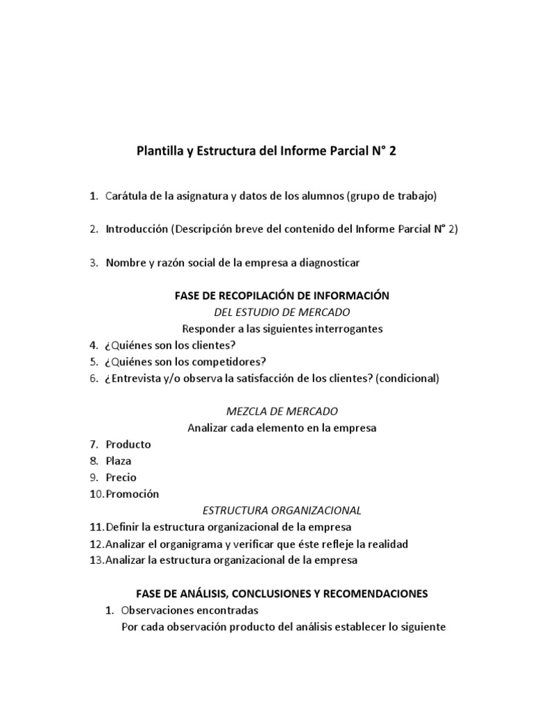 Plantilla y Estructura Del Informe Pdcifdfdfd | PDF