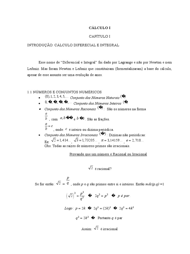 Resumo - Cálculo 1 | PDF | Número real | Divisão (Matemática)
