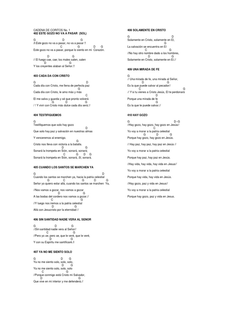 Cadena de Coritos No | PDF | Cristo (título) | Oración