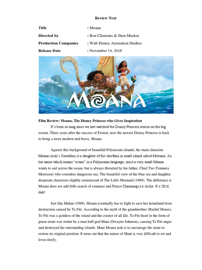 Review text | Moana (2016 Film) | Animation | Free 30-day Trial | Scribd