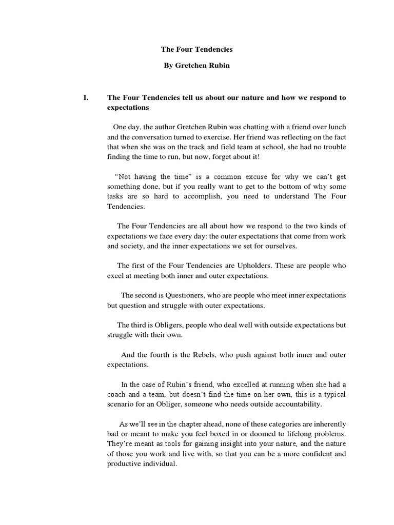 The Four Tendencies | PDF | Rebellions | Motivation