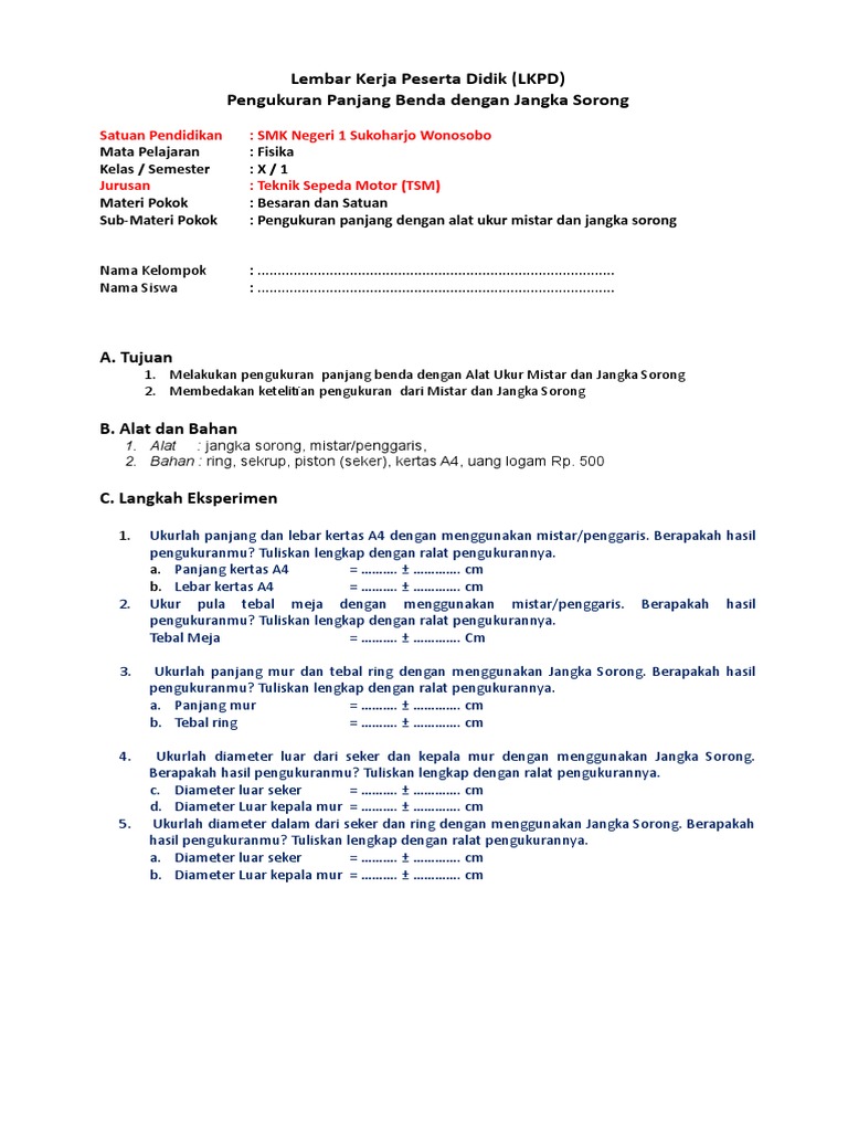 Lampiran 2 LKPD Pengukuran | PDF