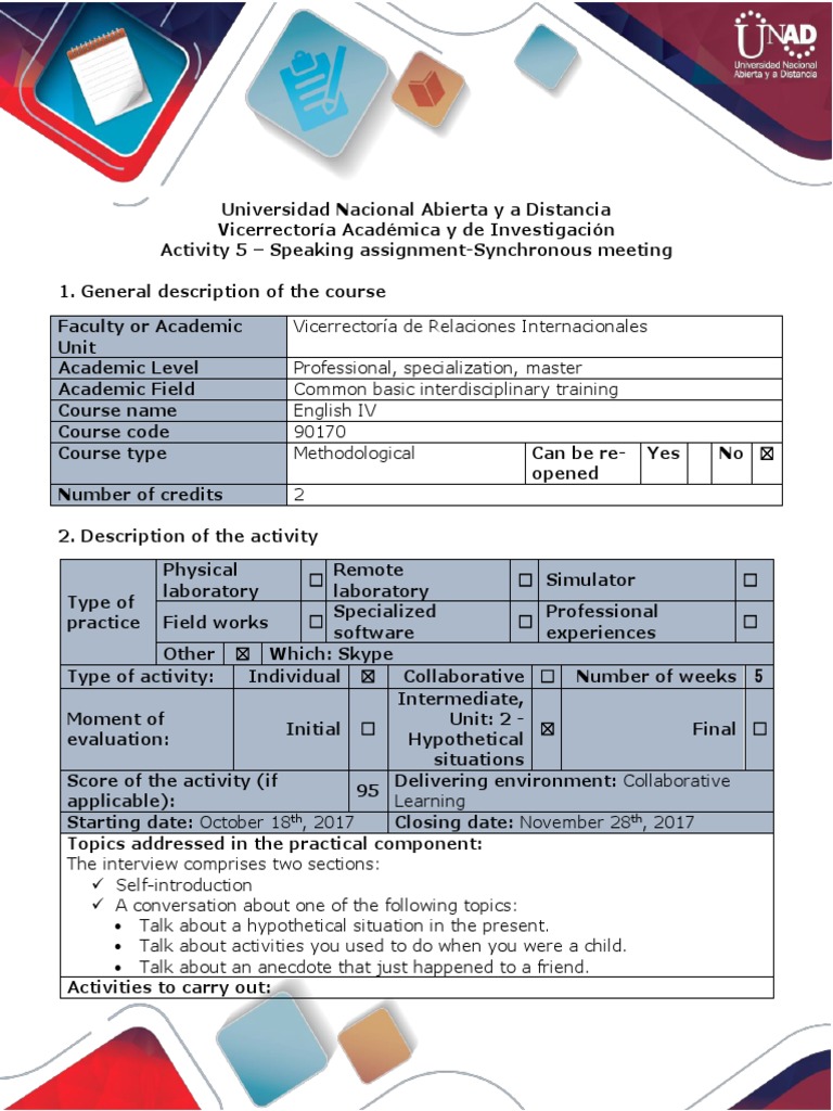 Activity Guide - Activity 5 - Speaking Assignment - Synchronous Meeting ...