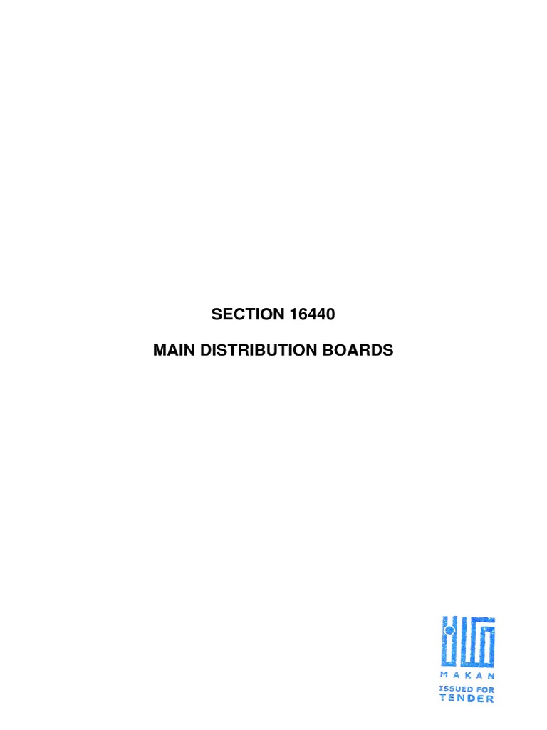 Spec MDB | PDF | Switch | Electrical Wiring