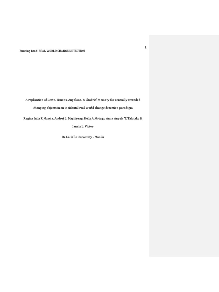 Replication Paper 1 | PDF | Experiment | Visual Impairment